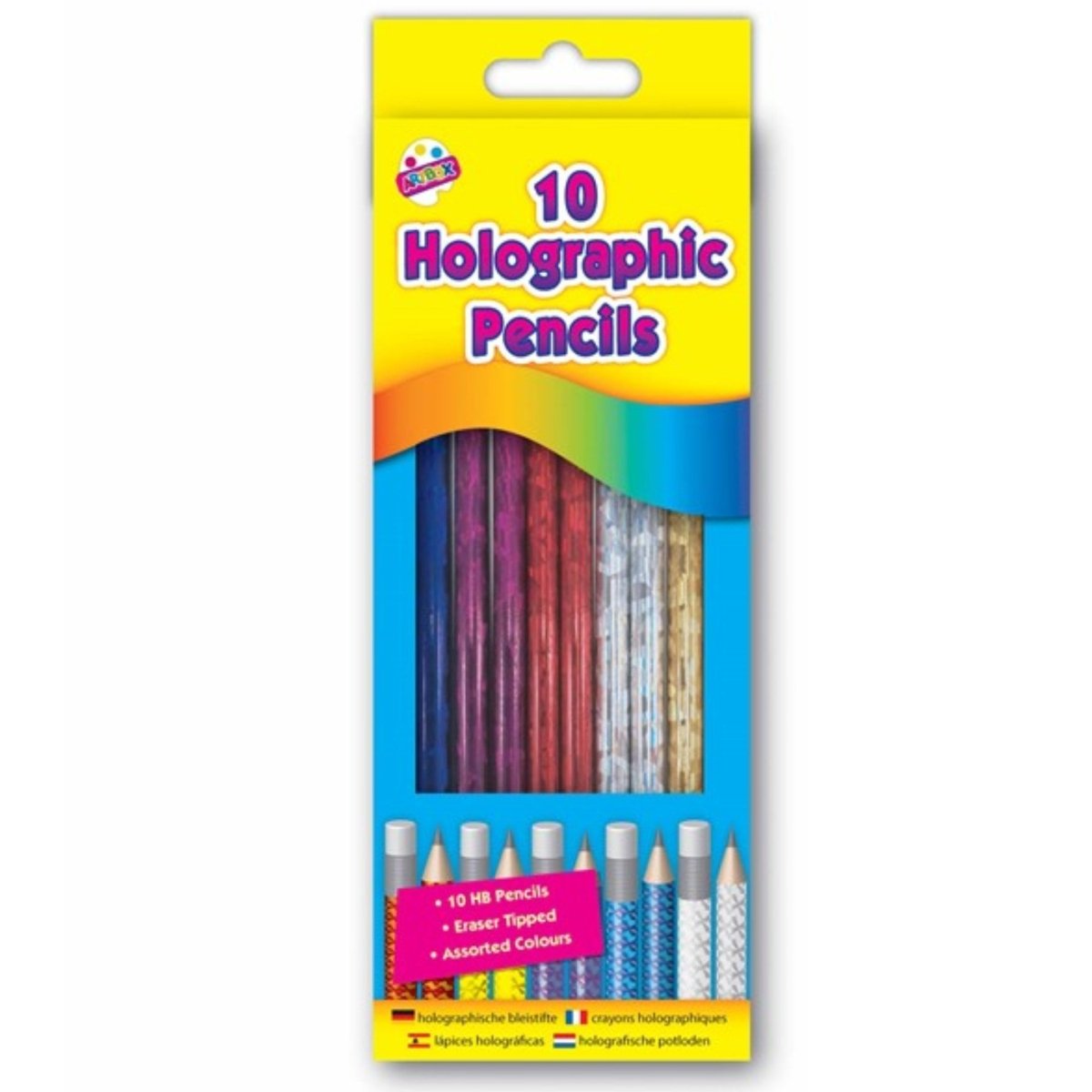 10 Pack Holographic Pencils - Kids Party Craft – KPC