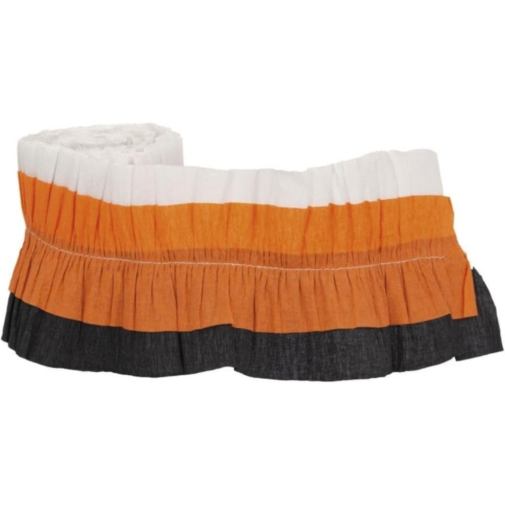 Black & Orange Tissue Paper Festoon Garland - 3 Inch, 9 Ft, 1 Roll ...