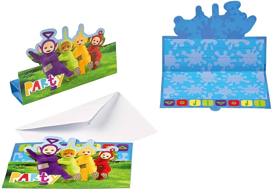 8 Pack Of Teletubbies Stand-up Invitation with Envelopes - Kids Party ...