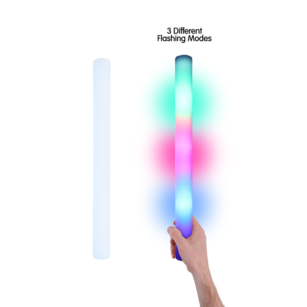 Multi Colour LED Foam Glow Sticks (48cm x 4cm) - Glow Sticks - Kids ...