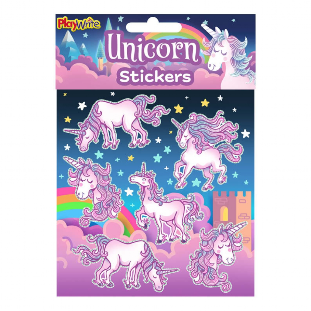 Unicorn Sticker Sheet 12 x 11.5cm | Stickers | Kids Party Craft – KPC
