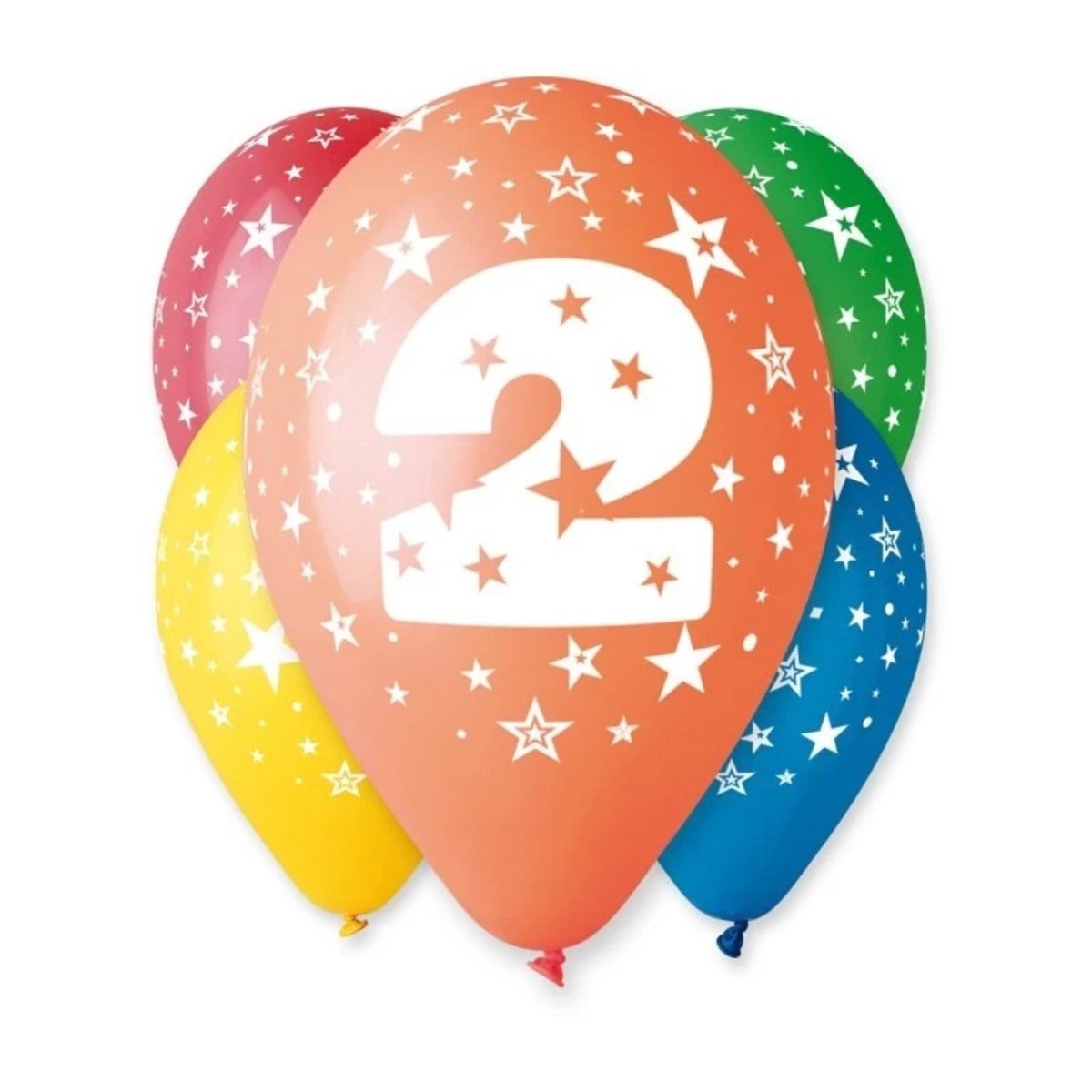 Age 2 With Stars Balloons (10 pack) - Kids Party Craft