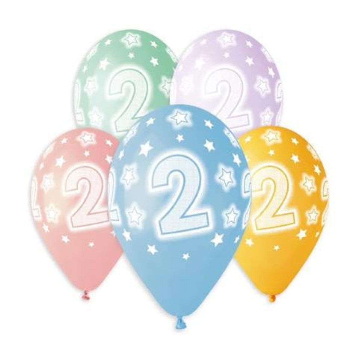 Pastel Number 2 Birthday Balloons - 10 Pack - Kids Party Craft – KPC