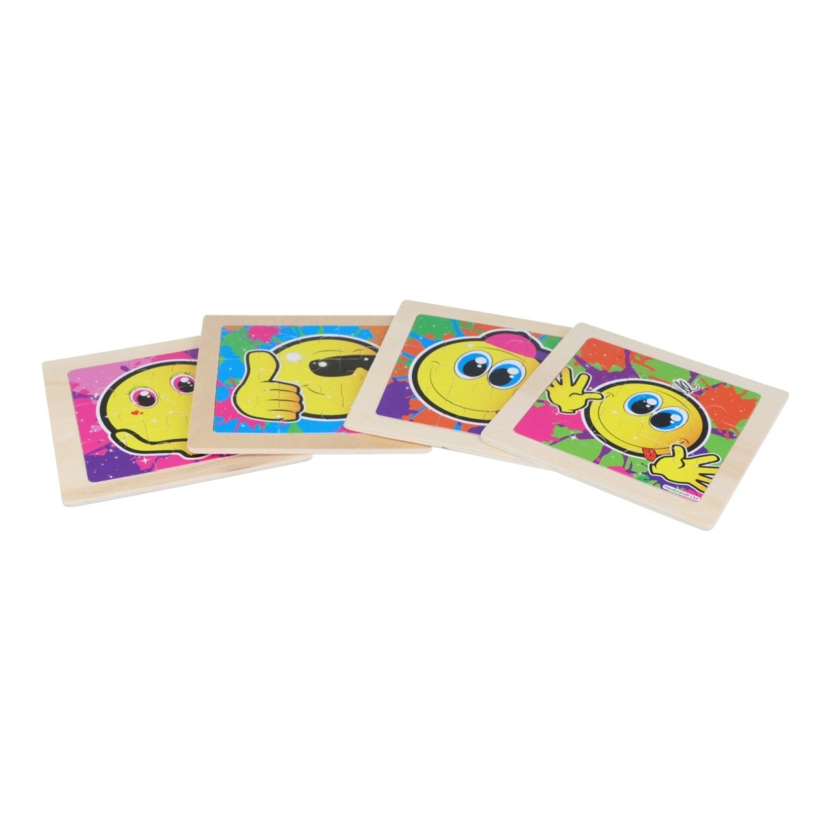 Wooden Emoji Smile Mini Jigsaw Puzzle - Kids Party Craft – KPC