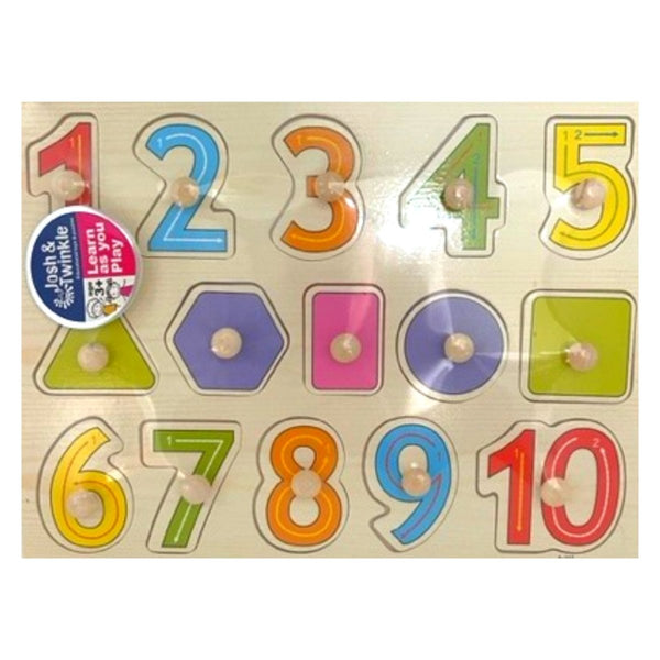 Wooden Numbers & Shapes Board - Kids Party Craft | Kids Party Craft