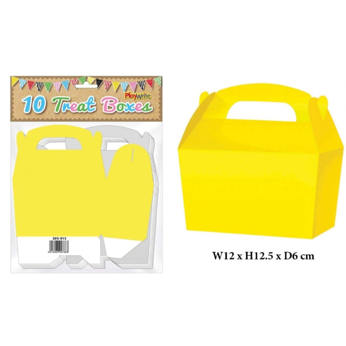 Yellow Treat Box 12cm Pack of 10 - Kids Party Craft – KPC